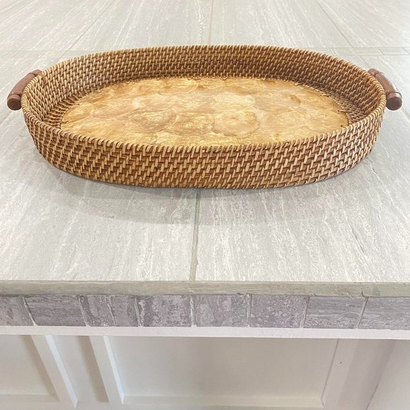 Dining | Native Rattan Handwoven Oval Serving Multi Purpose Tray W ...